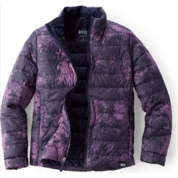 REI | Jackets & Coats | Rei Coop Down Puffer Jacket Purple Marble Down ...